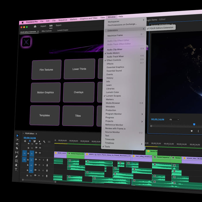 FOUR Editors | All-in-One Plugin with Unlimited Video Assets